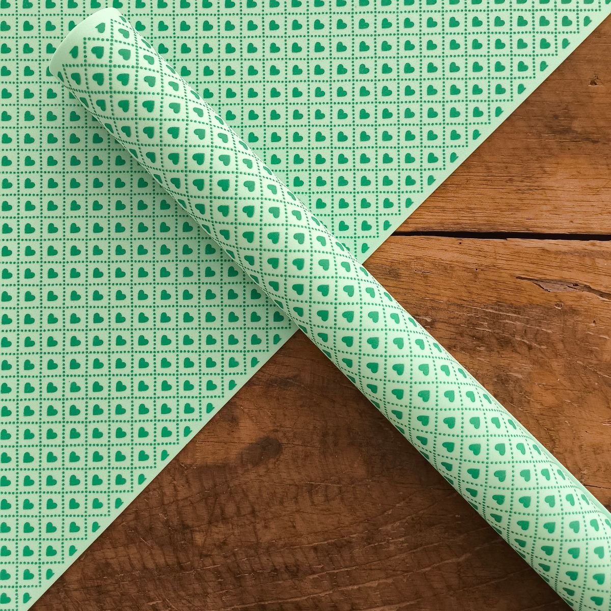 Eva Coração Pontilhado Verde Candy Com Verde Unico