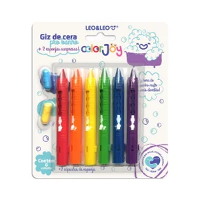 Giz De Cera Retrátil Banho 6 Cores Color Joy - Leo&Leo Unico
